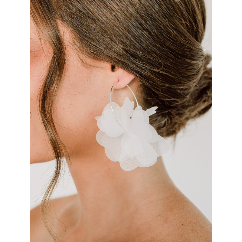 Boucles d’oreilles mariée Flora argent – Perlenbräute