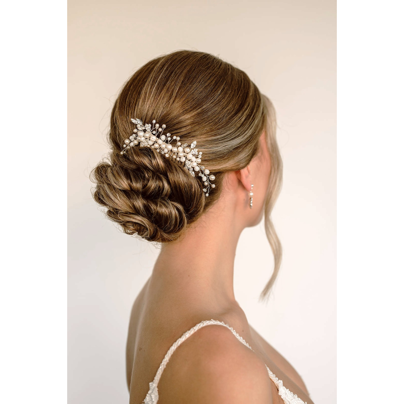 Peigne à cheveux mariée Kris argent – Perlenbräute